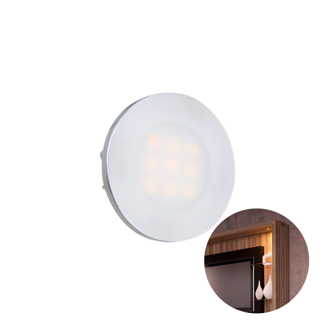 Luminária Point Pontual Circular de Acrílico 3000k Branco Quente