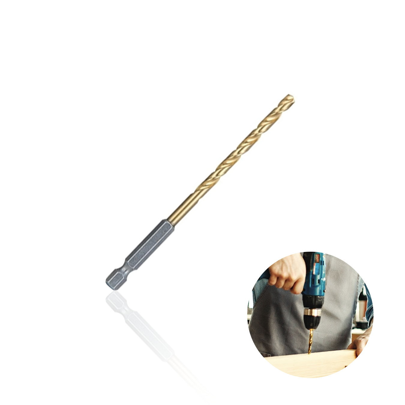 Broca de 6,0 X 113 Mm Em Aço Rápido Revestida de Titânio Com Hast