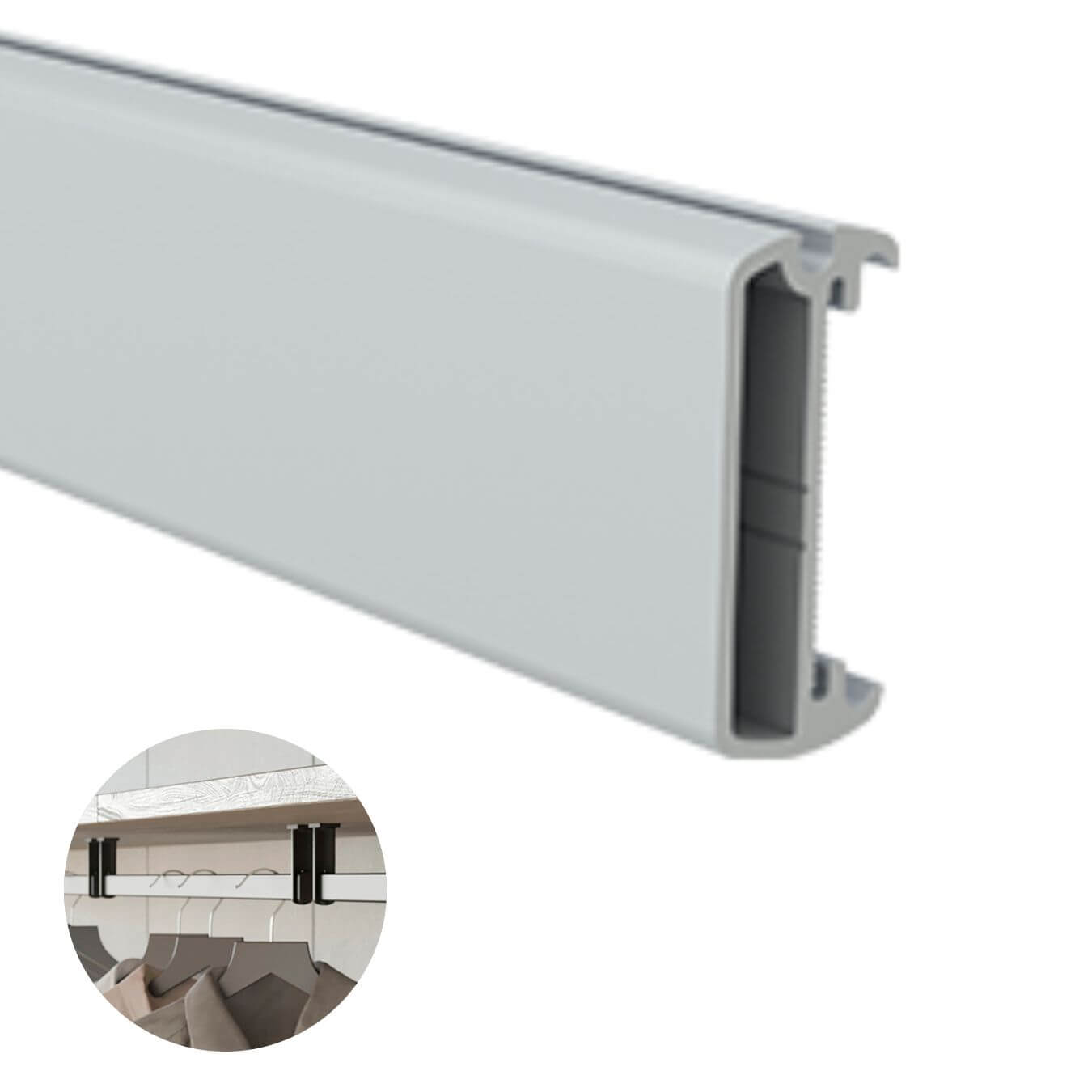 Perfil Cabideiro Vesto Alumínio Anodizado Rm282 Rometal