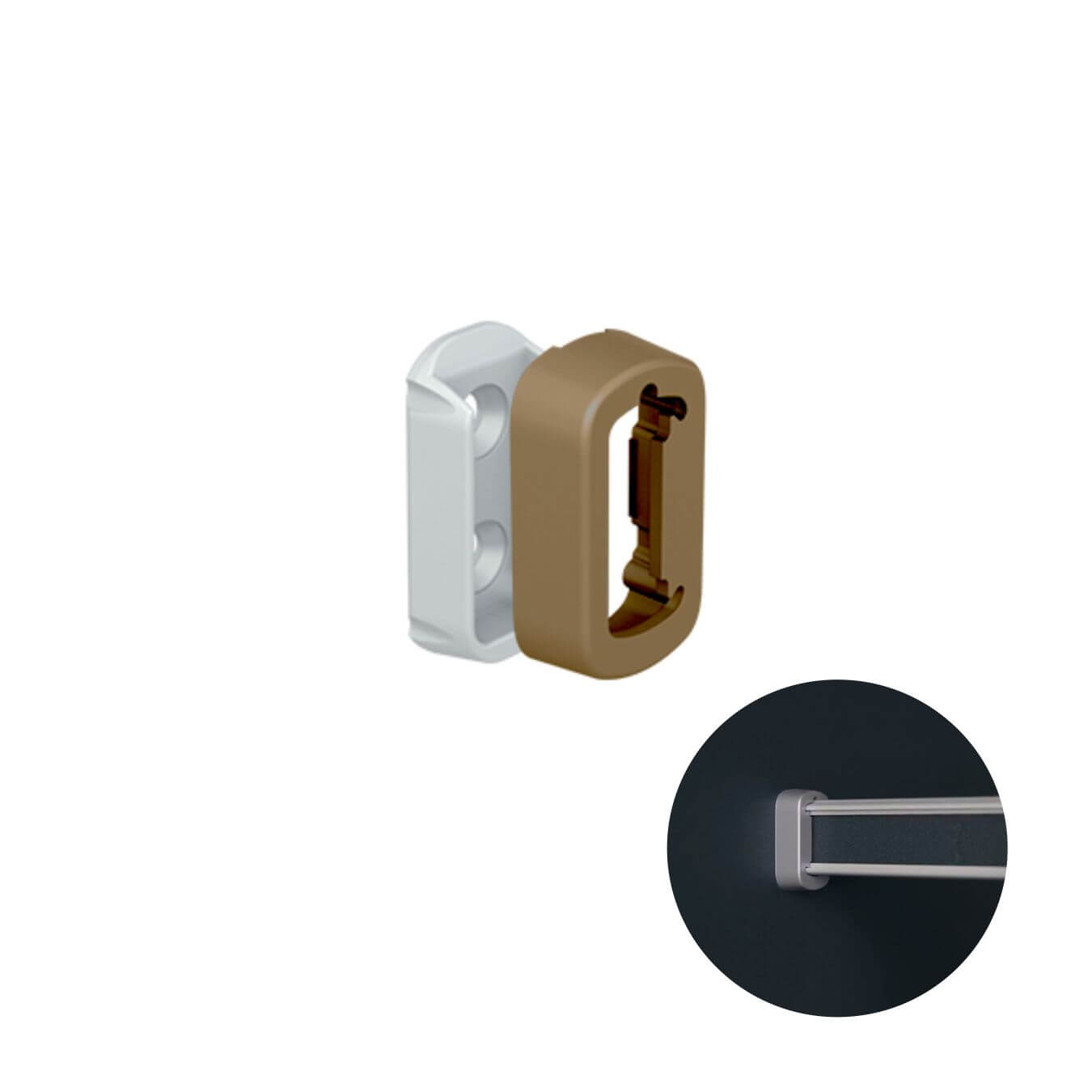 Suporte Lateral Champanhe Claro Para Cabideiro Vesto Rm282 Rometa