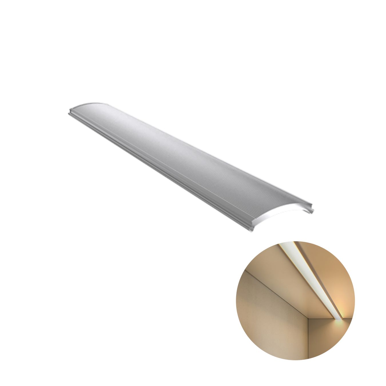 Perfil Difusor Led Baixo Em Branco Leitoso de 3000mm Df002 Rometa