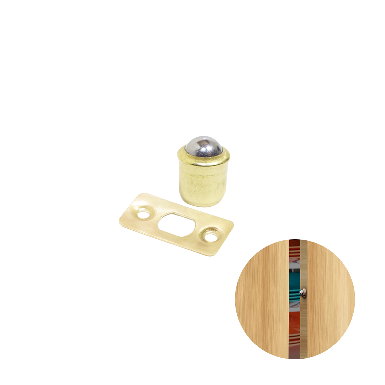 Fecho Esfera Para Porta Madeira E Alumínio 8 Mm Latonado