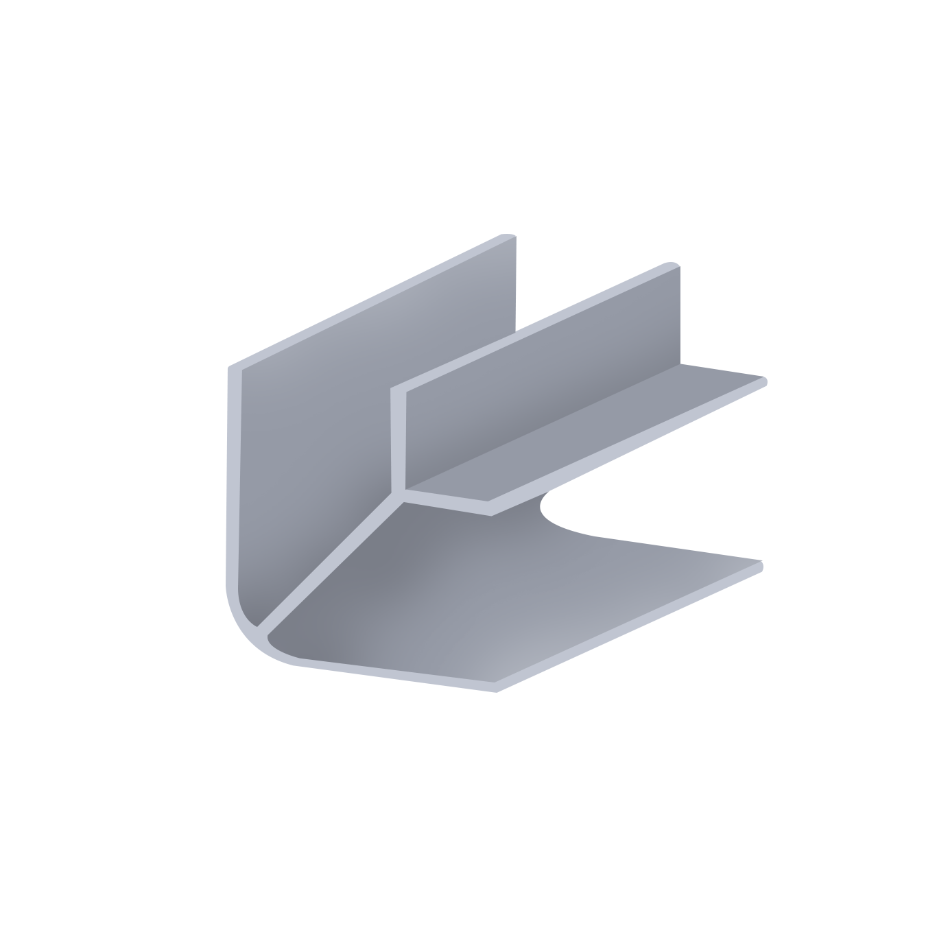 Perfil Acabamento Canto 45° E 270° Ripado Anodizado 2 Barras de 3