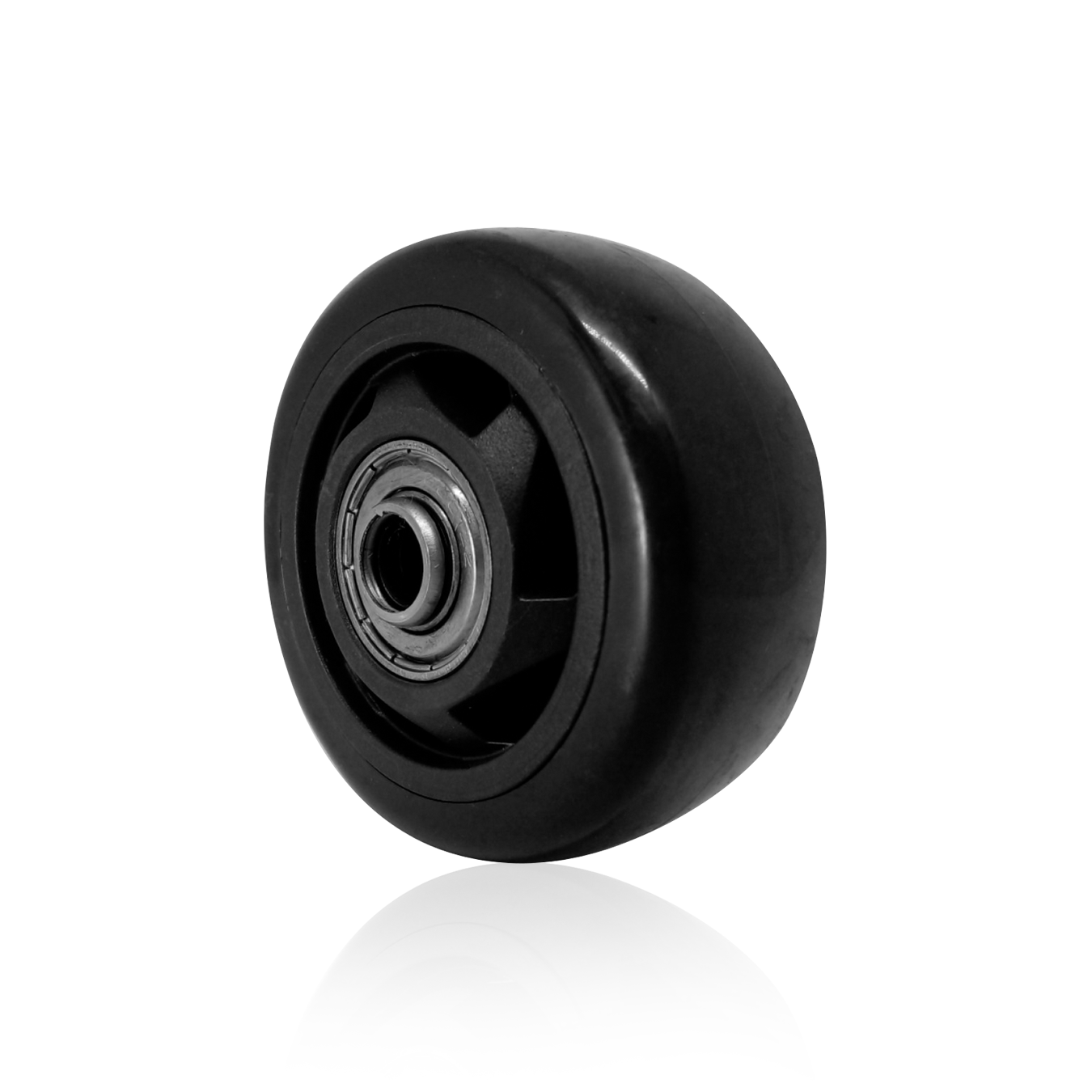 Roda de Pvc Preta 75 Mm X 31,5 Mm Com 2 Rolamentos