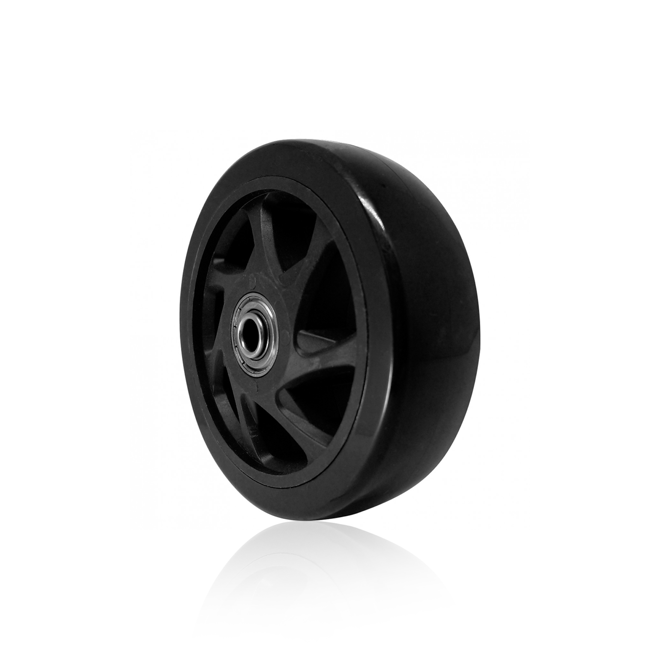 Roda de Pvc Preta 125 Mm X 30,5 Mm Com 2 Rolamentos