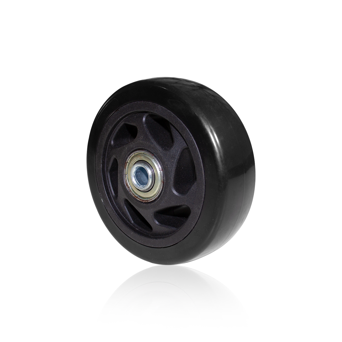 Roda de Pvc Preta 100 Mm X 31,5 Mm Com 2 Rolamentos