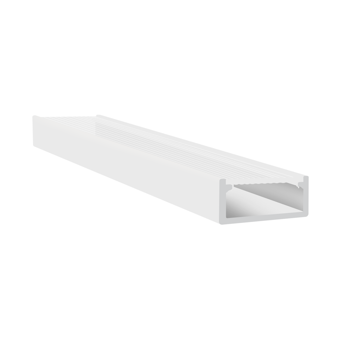Perfil Aluminio E Difusor Ripado Branco 3 Metros